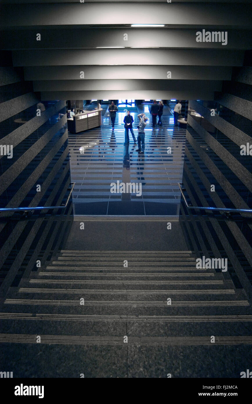 Stairway in the lobby of the San Franciso Museum of Modern Art (SF MOMA ...