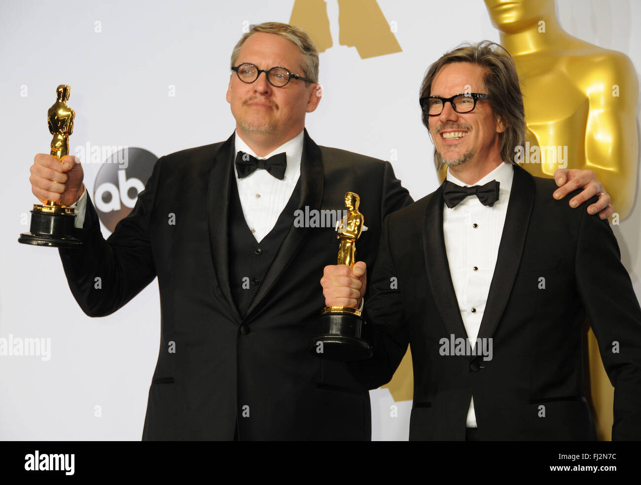 Hollywood, CA, USA. 28th Feb, 2016. Charles Randolph, Adam McKay. 88th ...