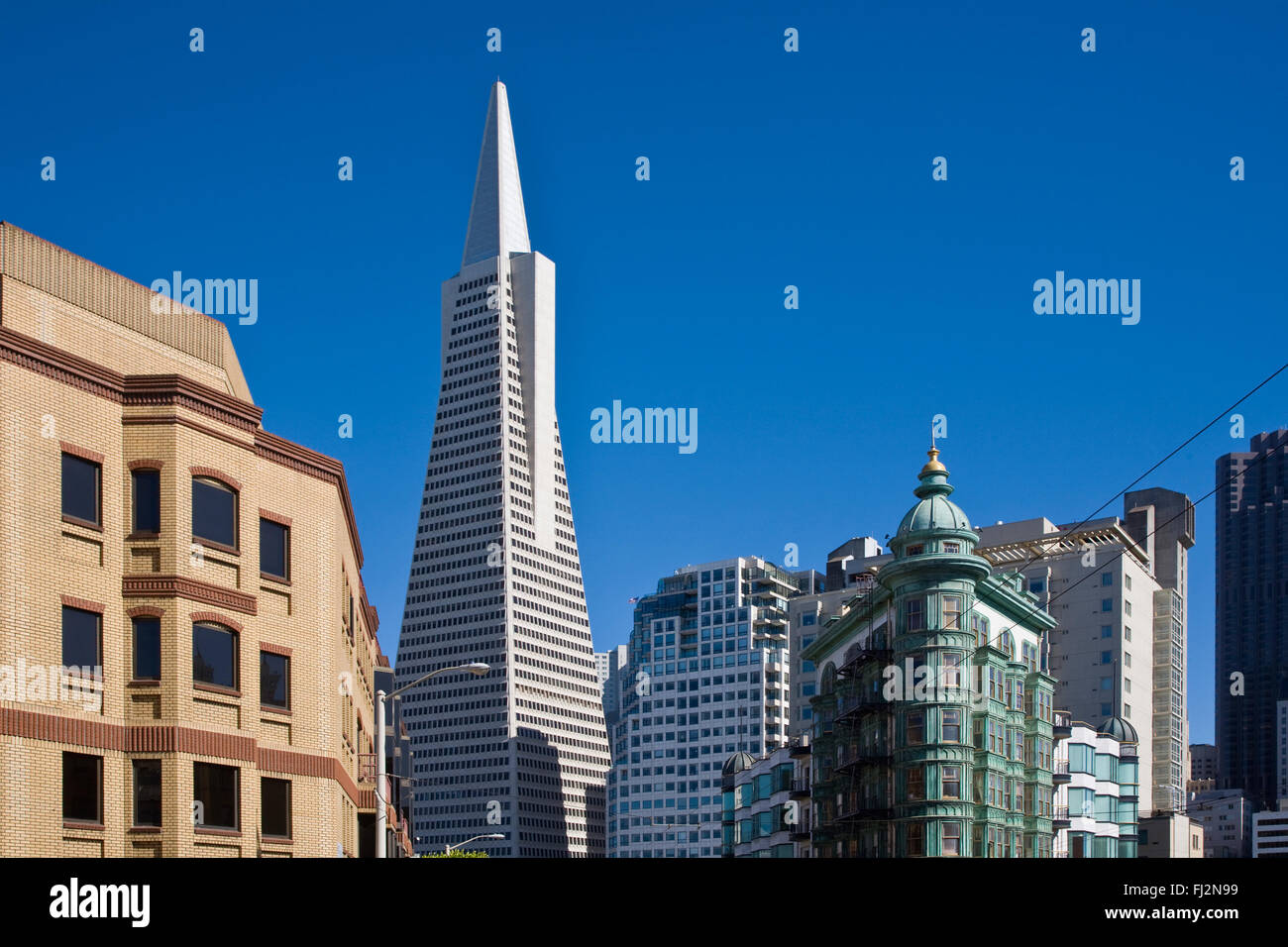NORTH BEACH view of the TRANSAMERICA BUILDING that stands 260 meters ...