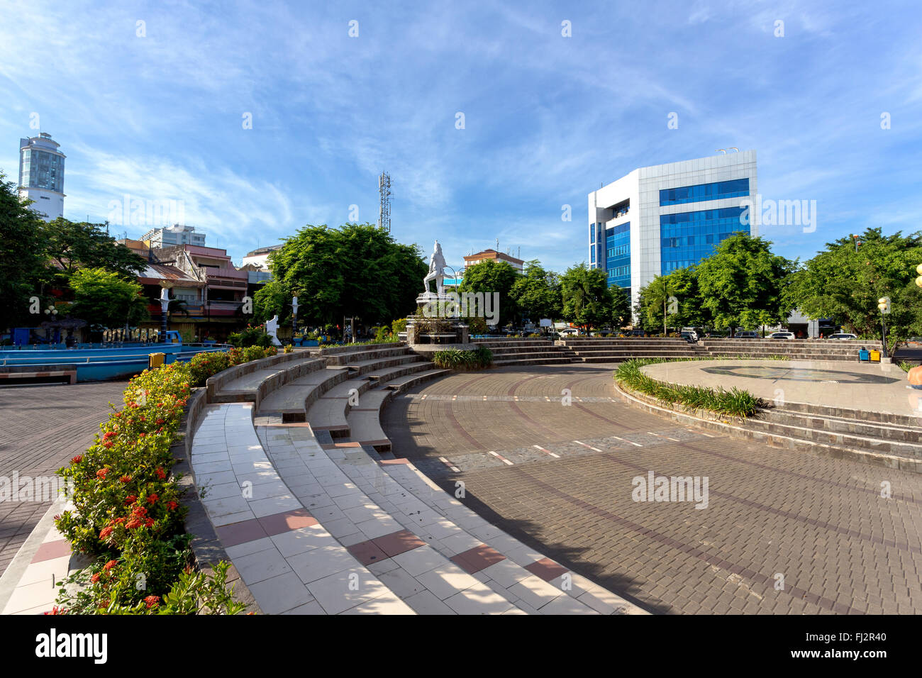 Kota Manado main square with zero point, North Sulawesi, Indonesia ...