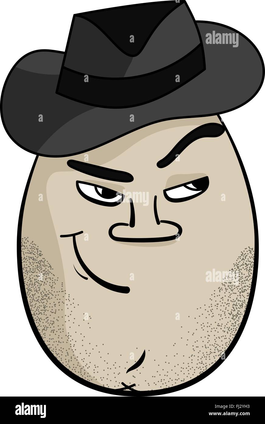 Retro American Man Funny Cartoon Egg Face Character Vector Illustration ...