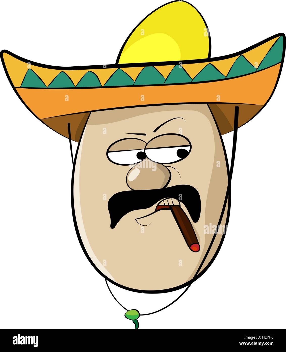 Mexican Funny Cartoon Egg Face Character Vector Illustration Stock ...