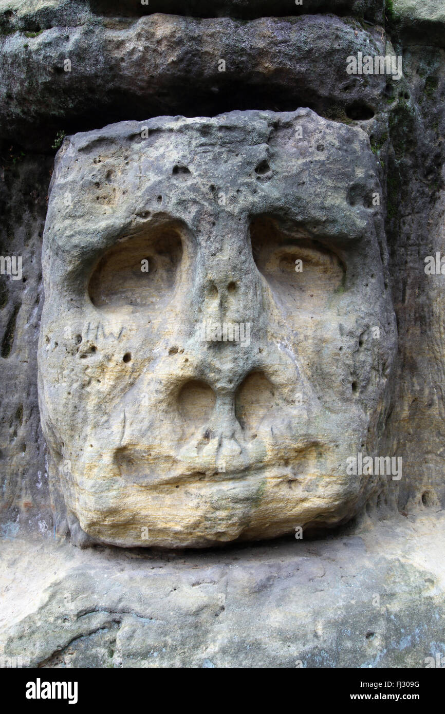 Scary Stone Heads - rock sculptures of giant heads carved into the ...