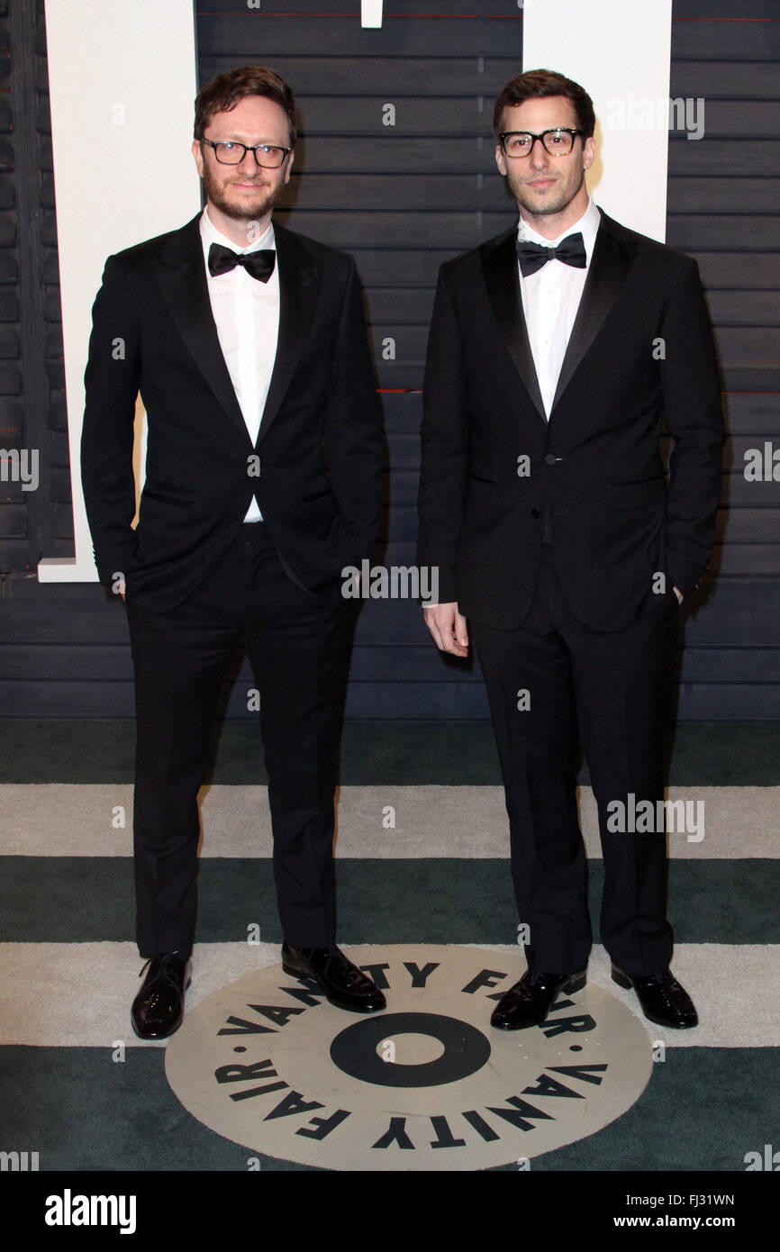 Beverly Hills, CA, USA. 28th Feb, 2016. Akiva Schaffer, Andy Samberg ...