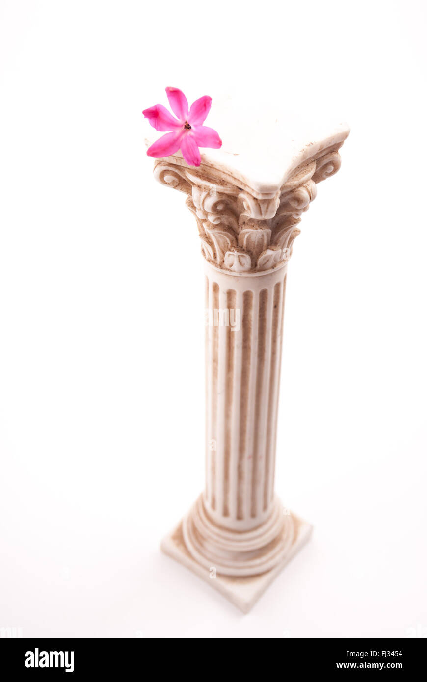 Classical column with flower Stock Photo - Alamy