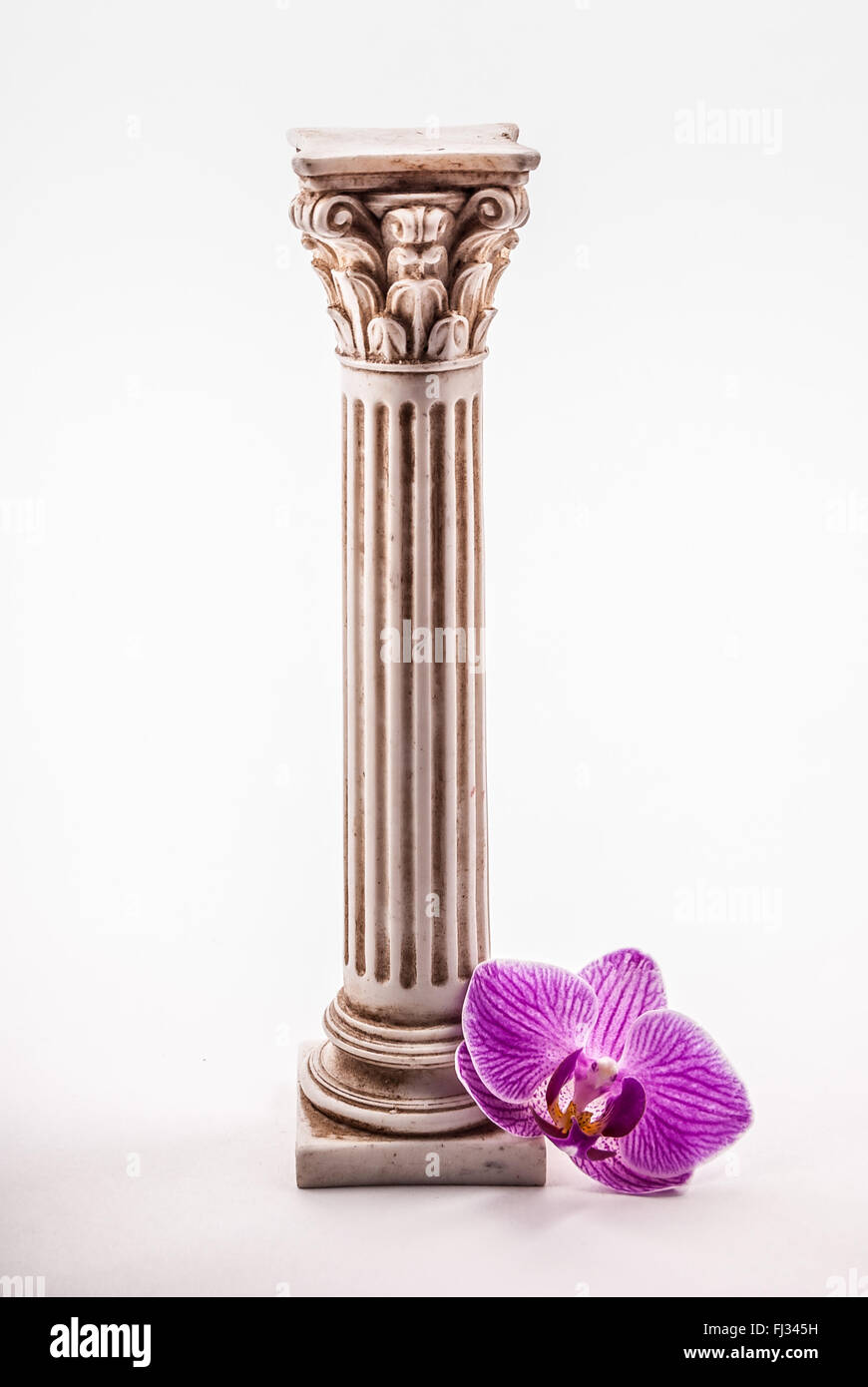 Classical column with flower Stock Photo - Alamy