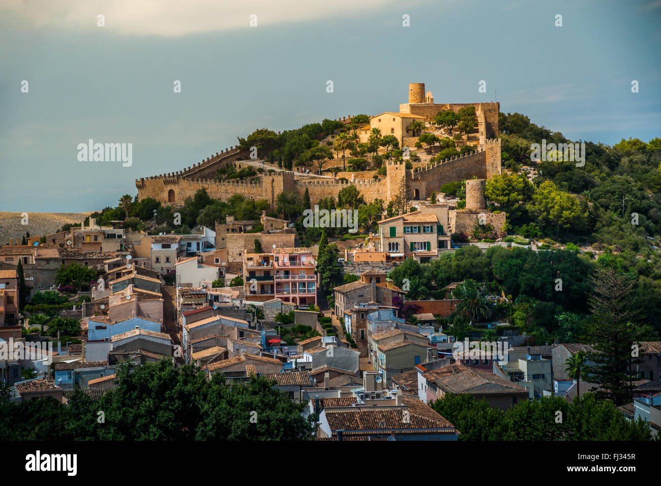 Capdepera castle on green hill in Mallorca Stock Photo - Alamy