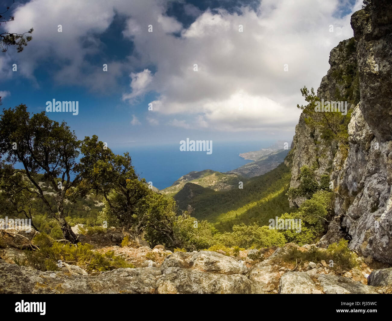 Rocky beaches on the northern part of Mallorca island, Spain Stock ...
