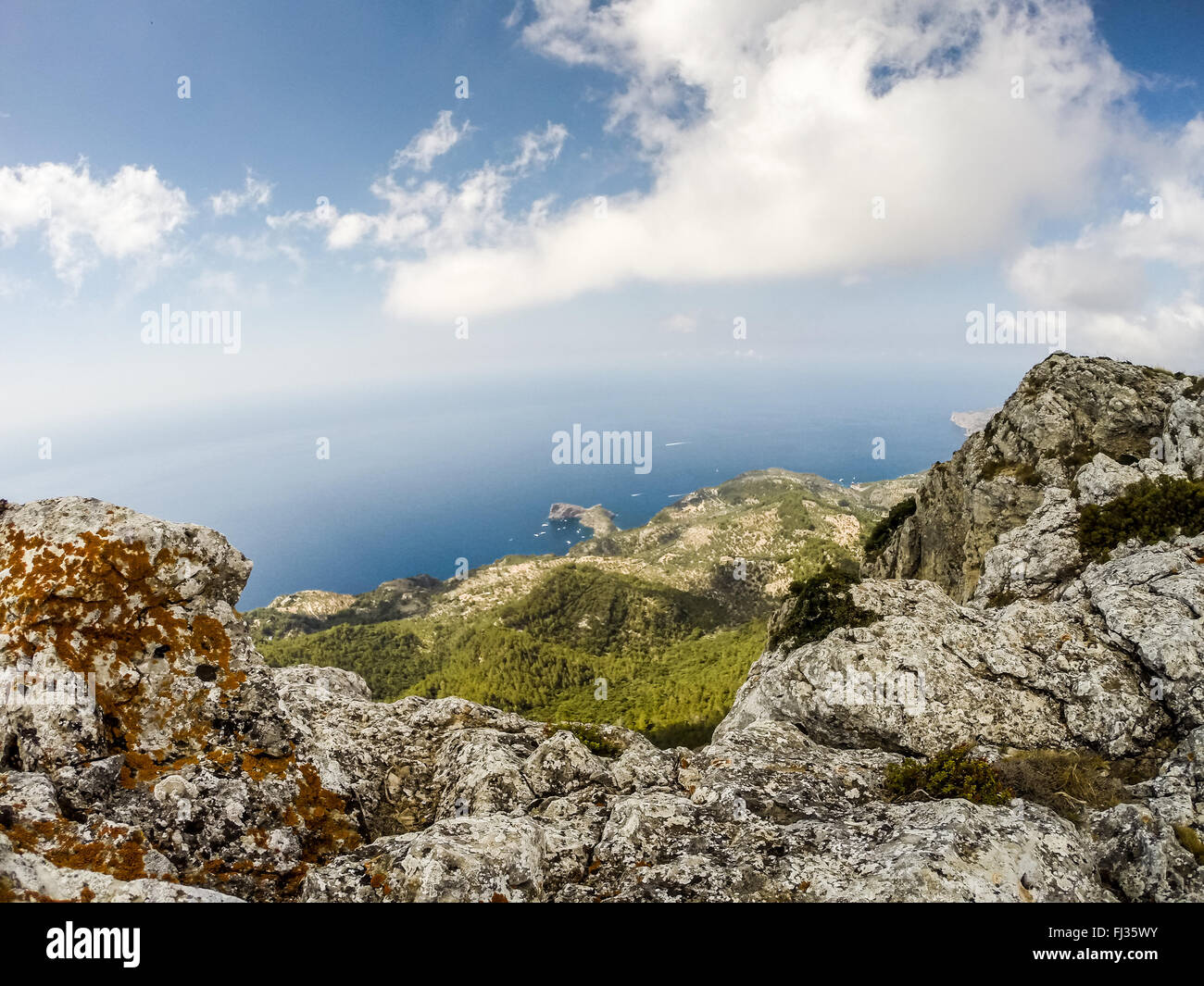 Rocky beaches on the northern part of Mallorca island, Spain Stock ...