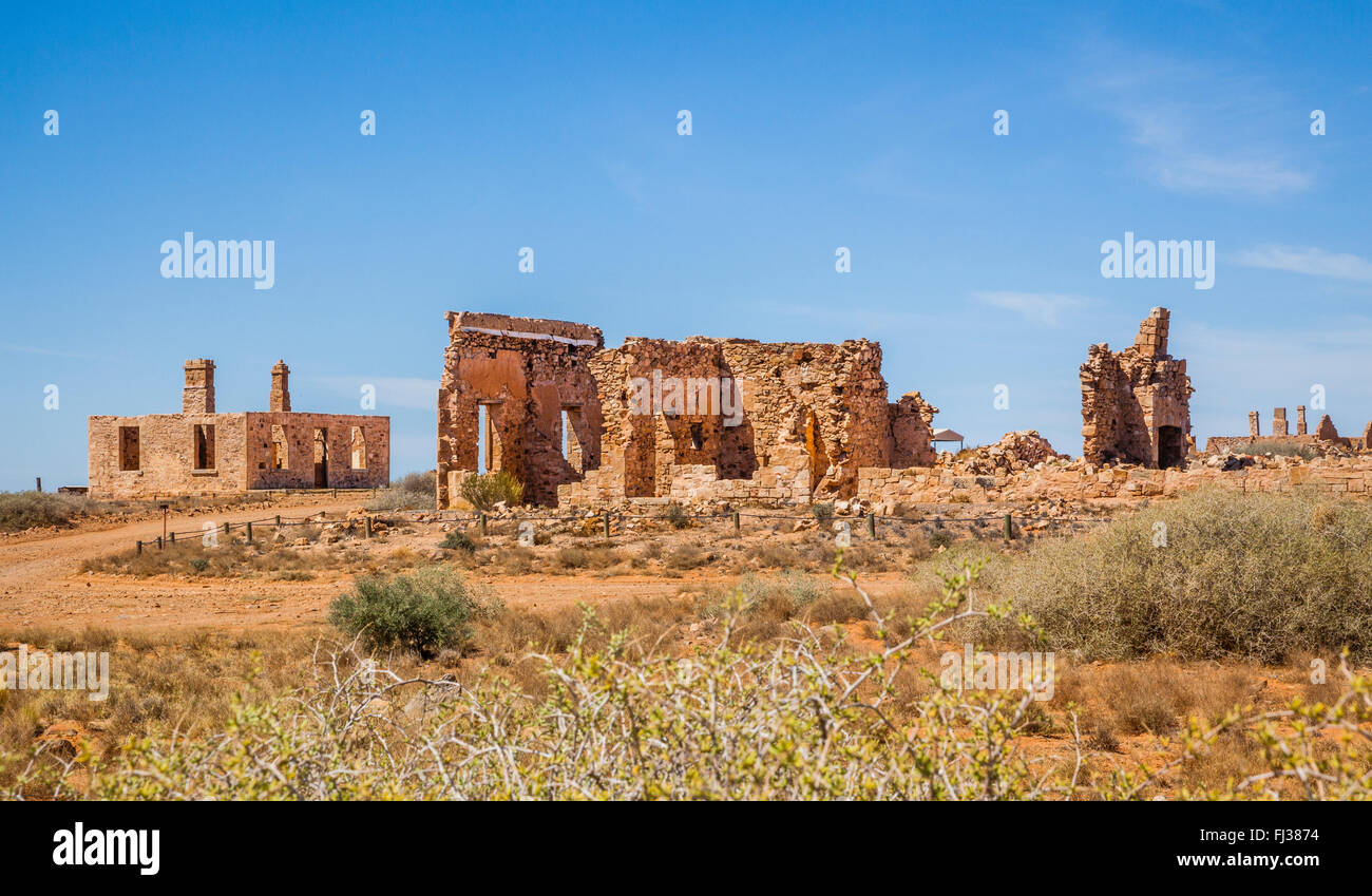 ruins at Farina ghost town, which fell into decline with the closure of ...
