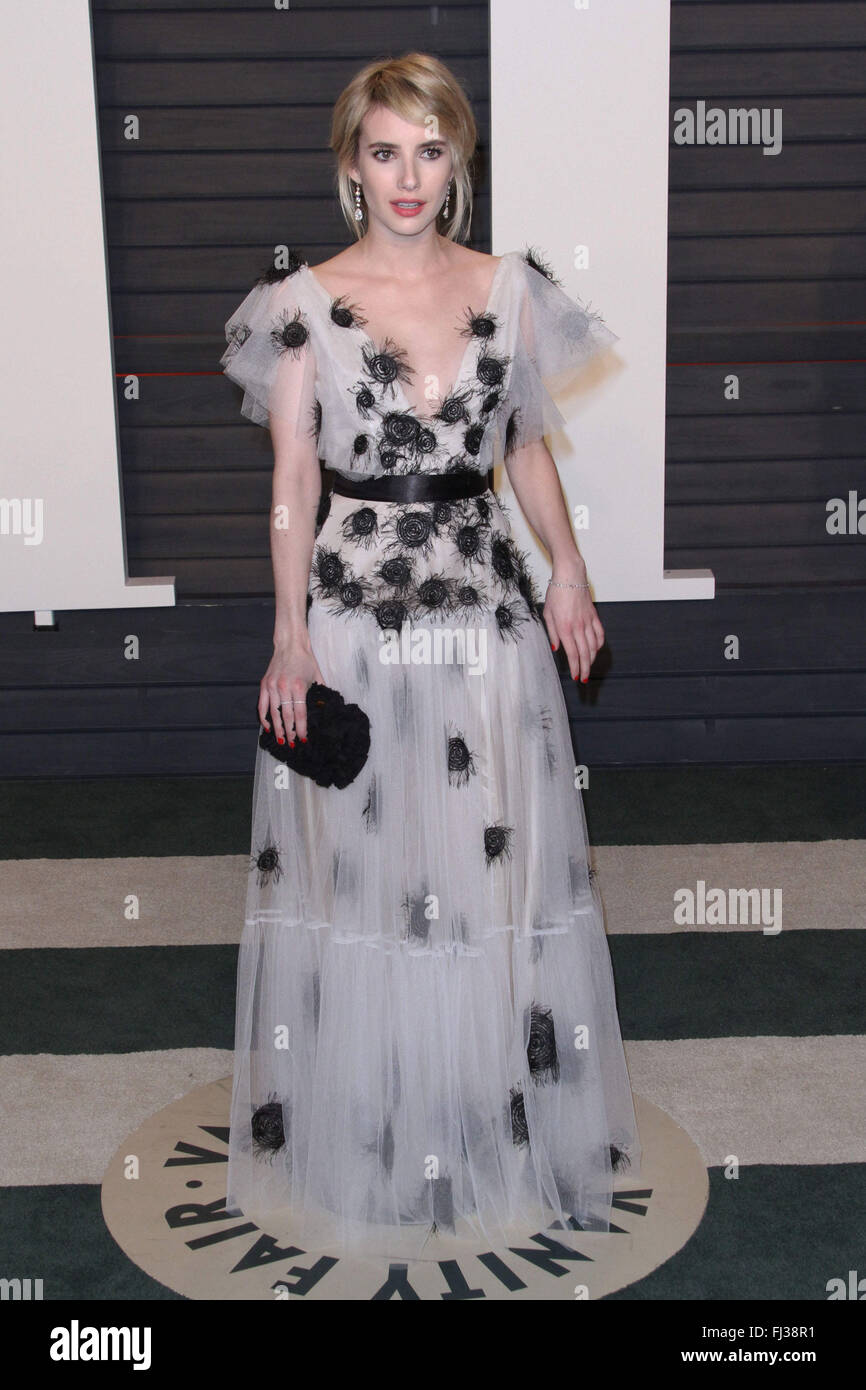 Beverly Hills, CA, USA. 28th Feb, 2016. Emma Roberts. 2016 Vanity Fair ...