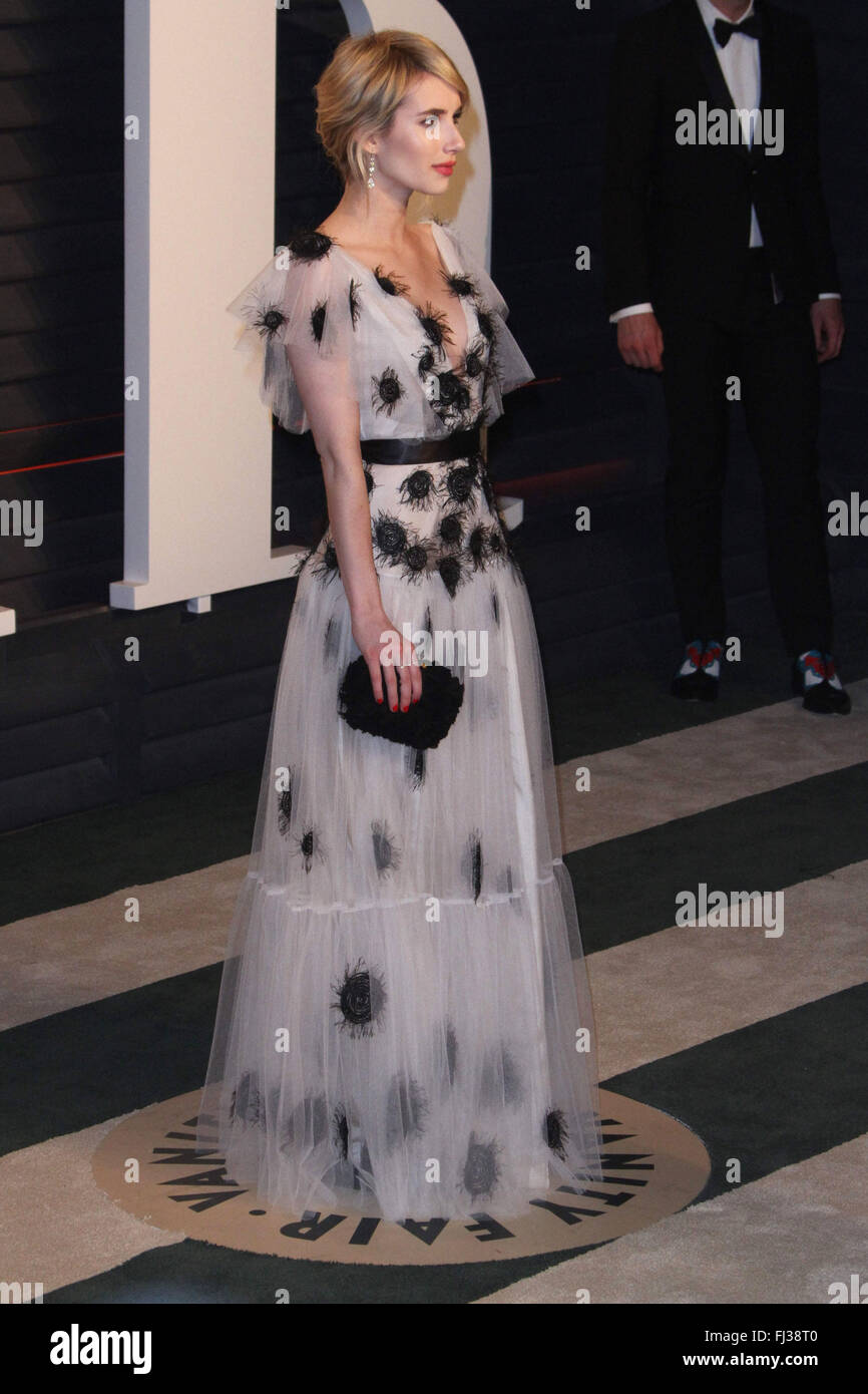 Beverly Hills, CA, USA. 28th Feb, 2016. Emma Roberts. 2016 Vanity Fair ...