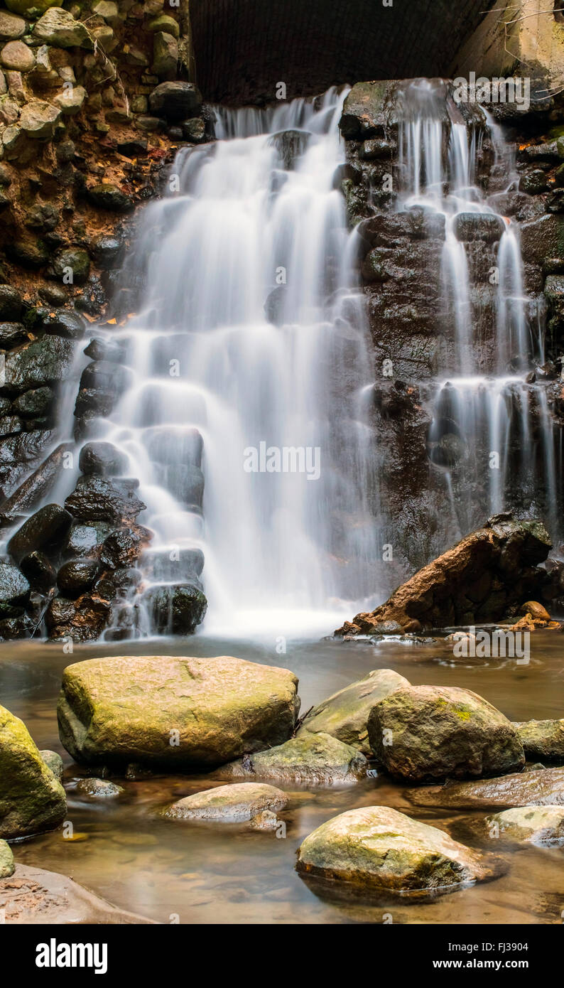 Waterfall and brown water Stock Photo - Alamy