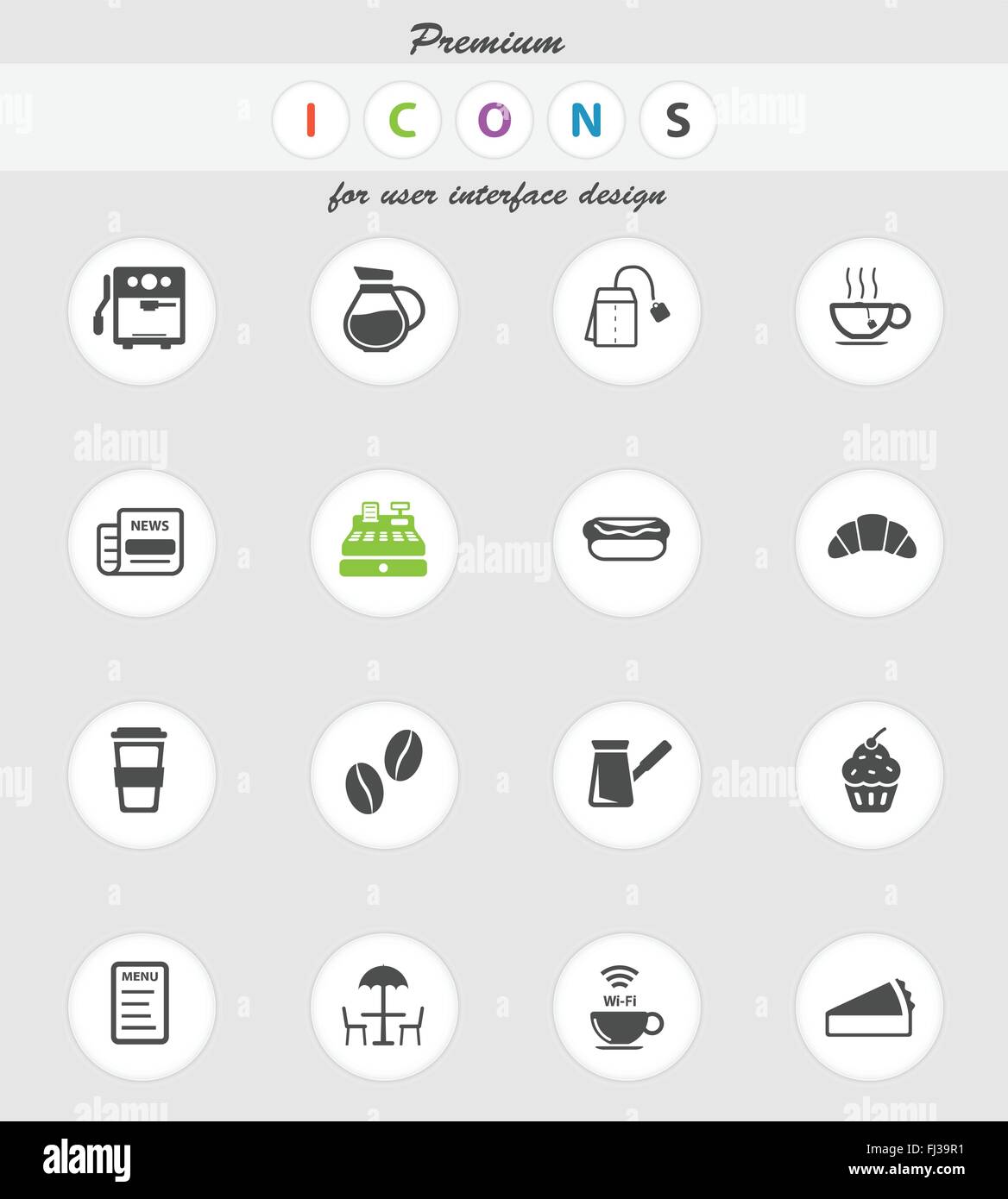 Cafe simply icons Stock Vector Image & Art - Alamy