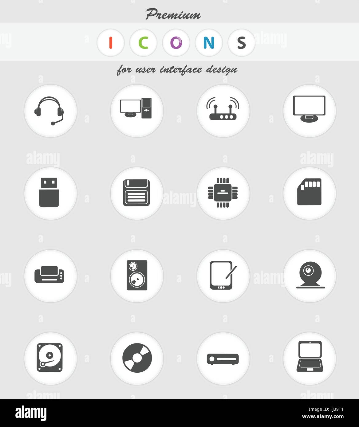 Computer equipment simple vector icons Stock Vector Image & Art - Alamy