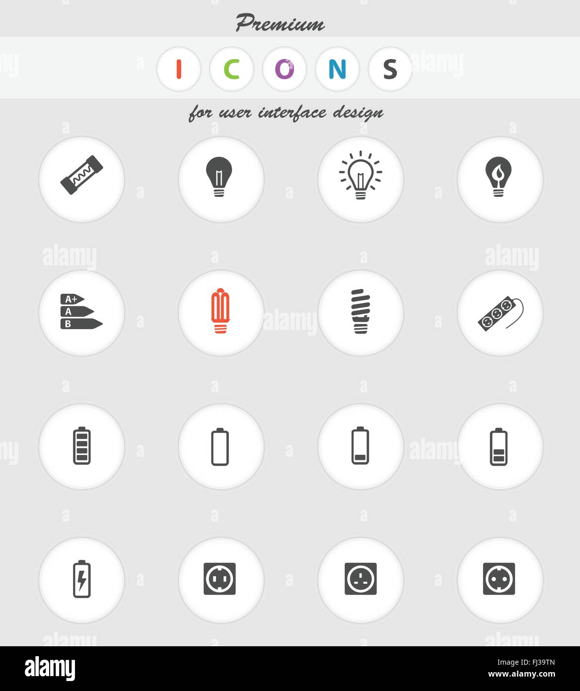 Electricity simply icons Stock Vector Image & Art - Alamy