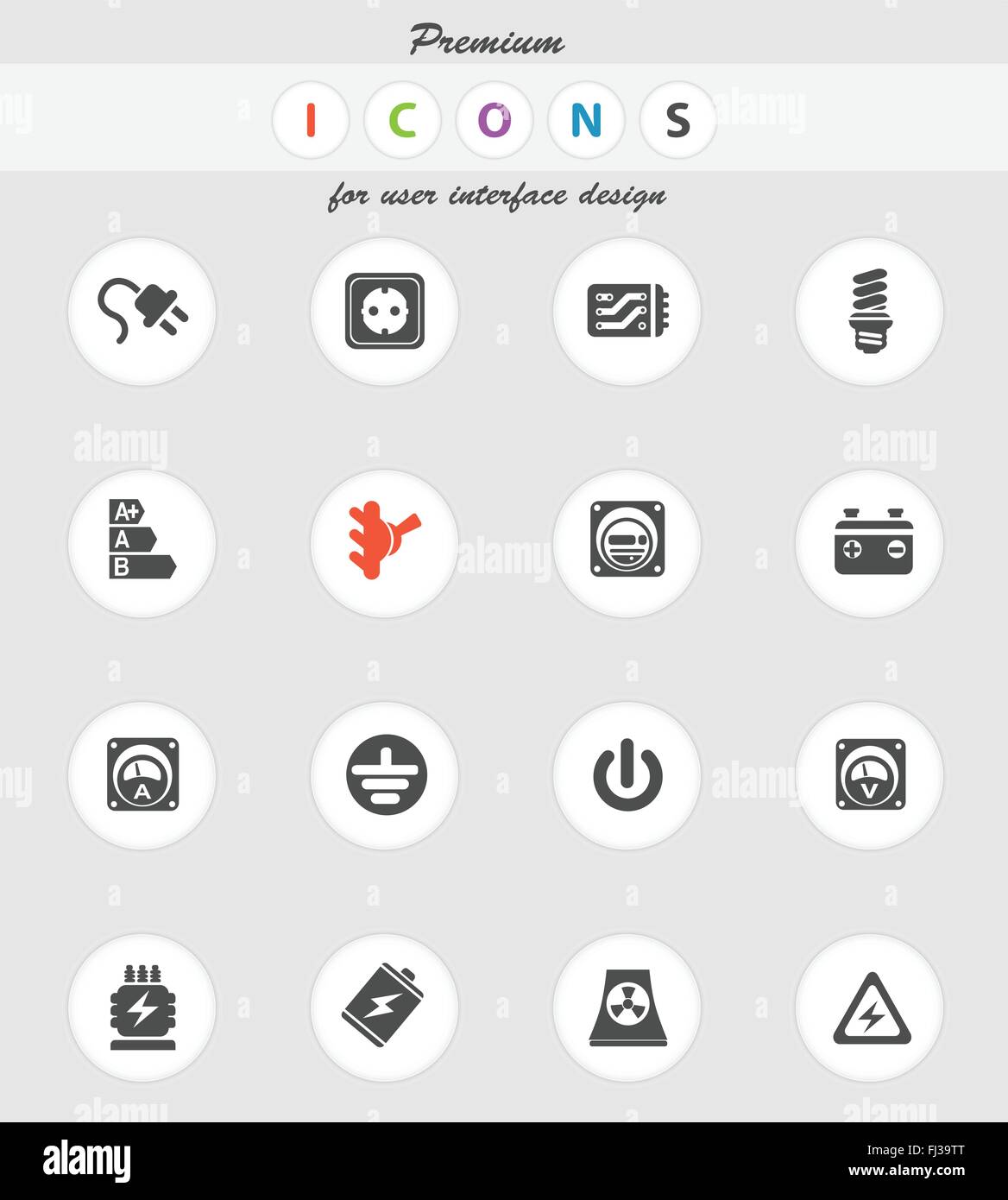 Electricity icons set Stock Vector Image & Art - Alamy