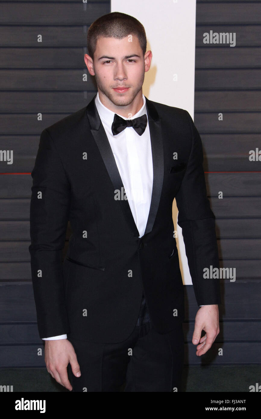 Beverly Hills, CA, USA. 28th Feb, 2016. Nick Jonas. 2016 Vanity Fair ...