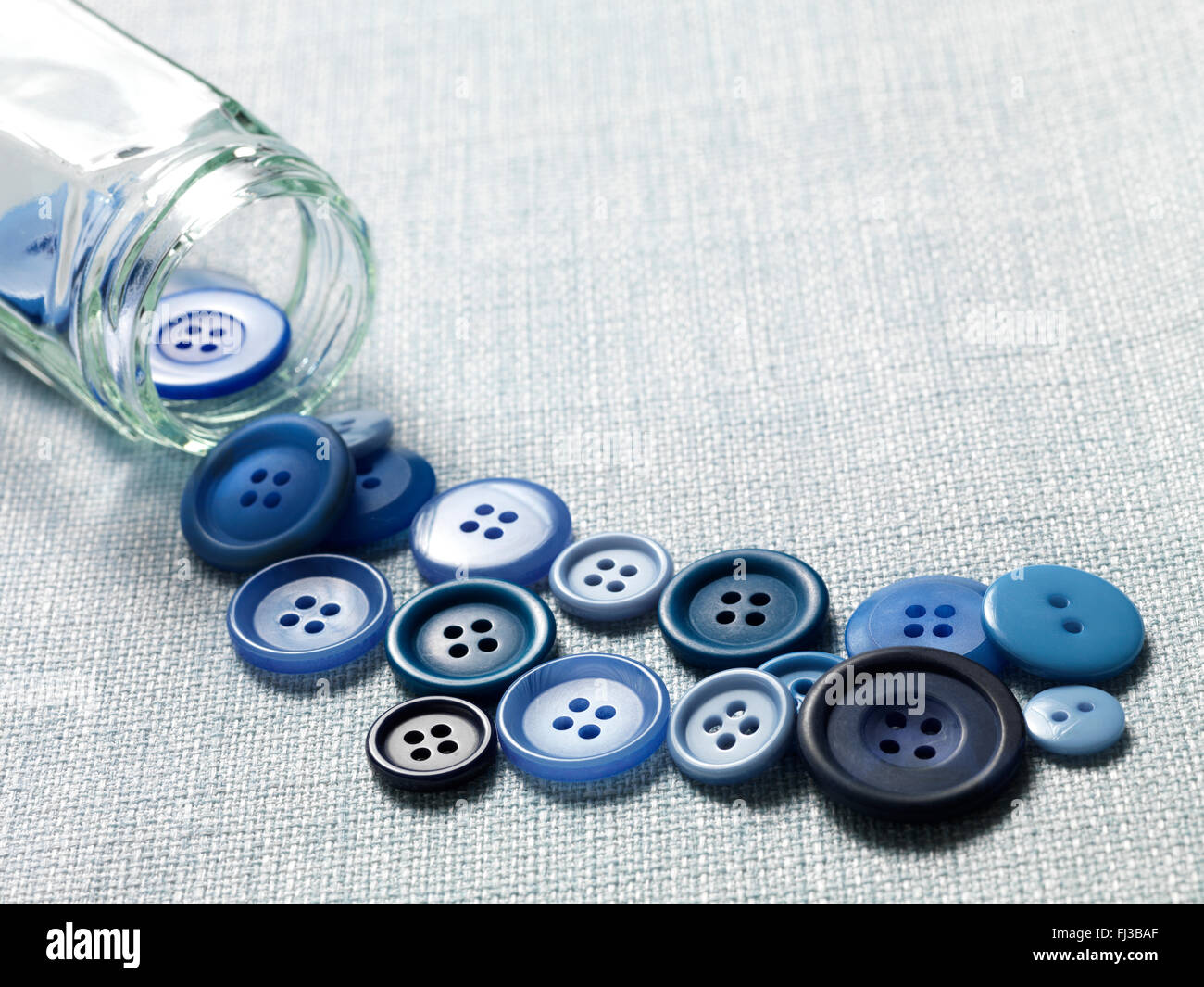 Group of Blue Buttons Stock Photo - Alamy