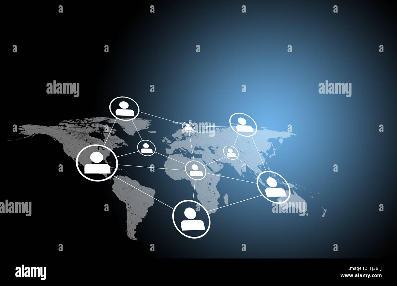World map with people icons Stock Photo - Alamy