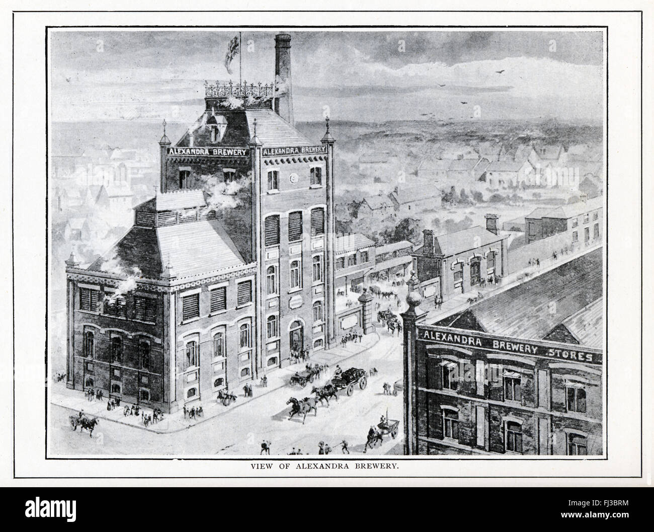 The Alexandra Brewery, Bolton, 1890 Engraving of the Stewart Street ...