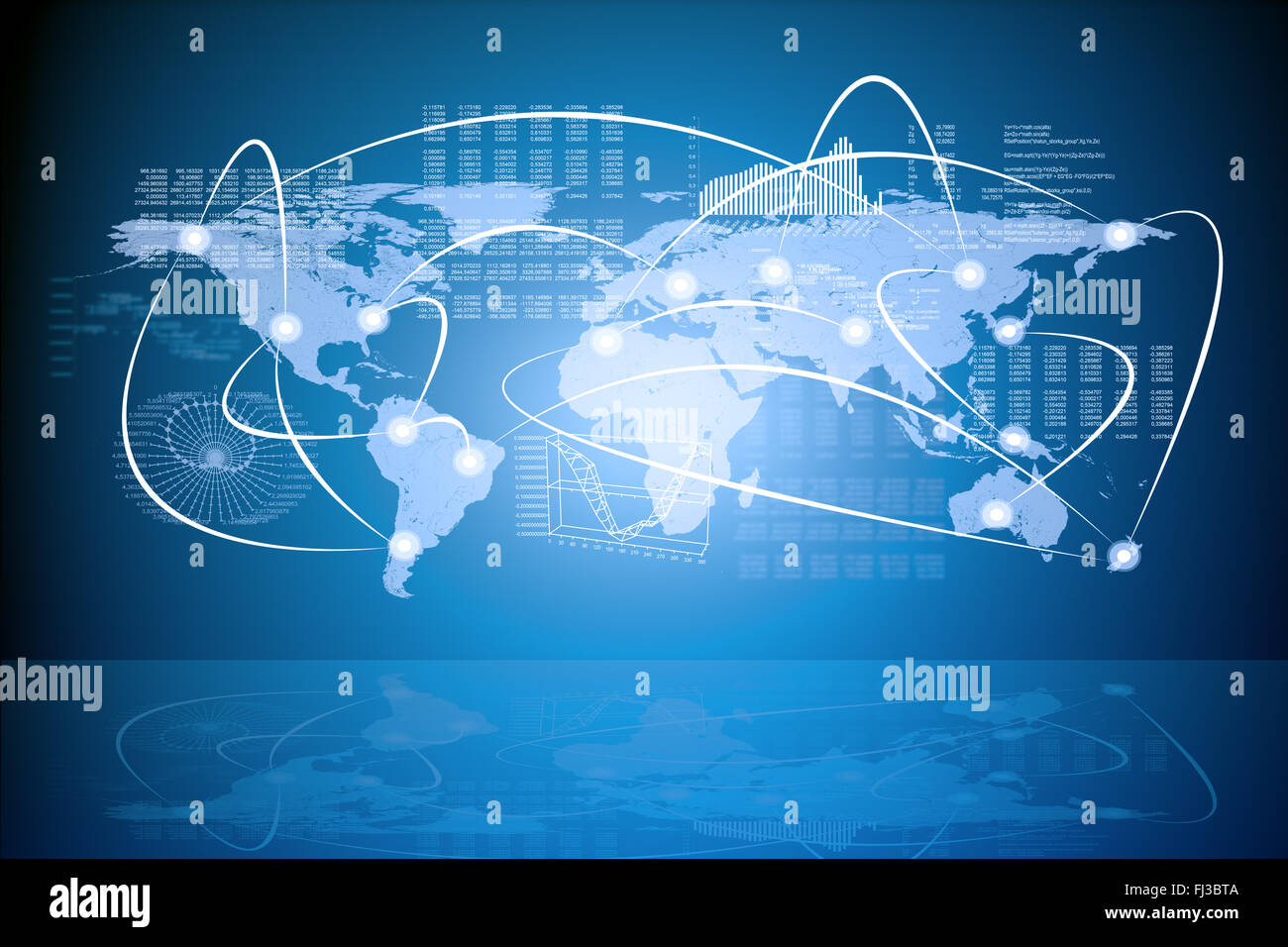 World map with graphs Stock Photo - Alamy
