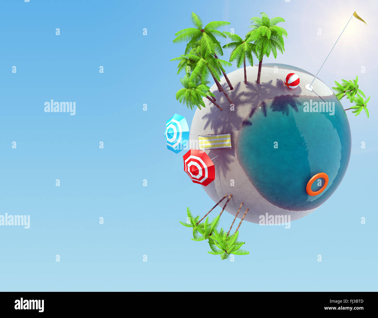 Earth globe with palm trees Stock Photo - Alamy