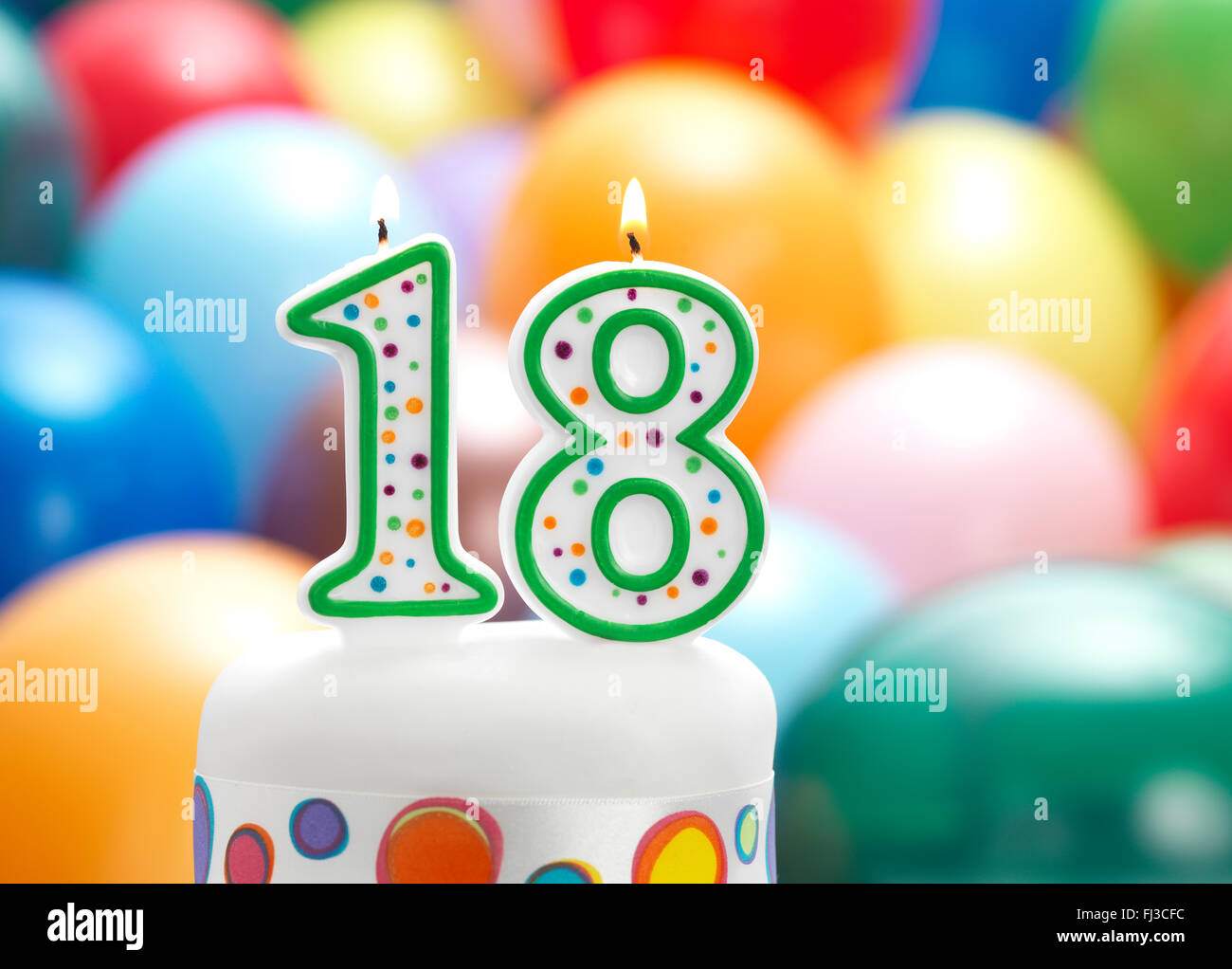 Candle with balloon party background Stock Photo - Alamy