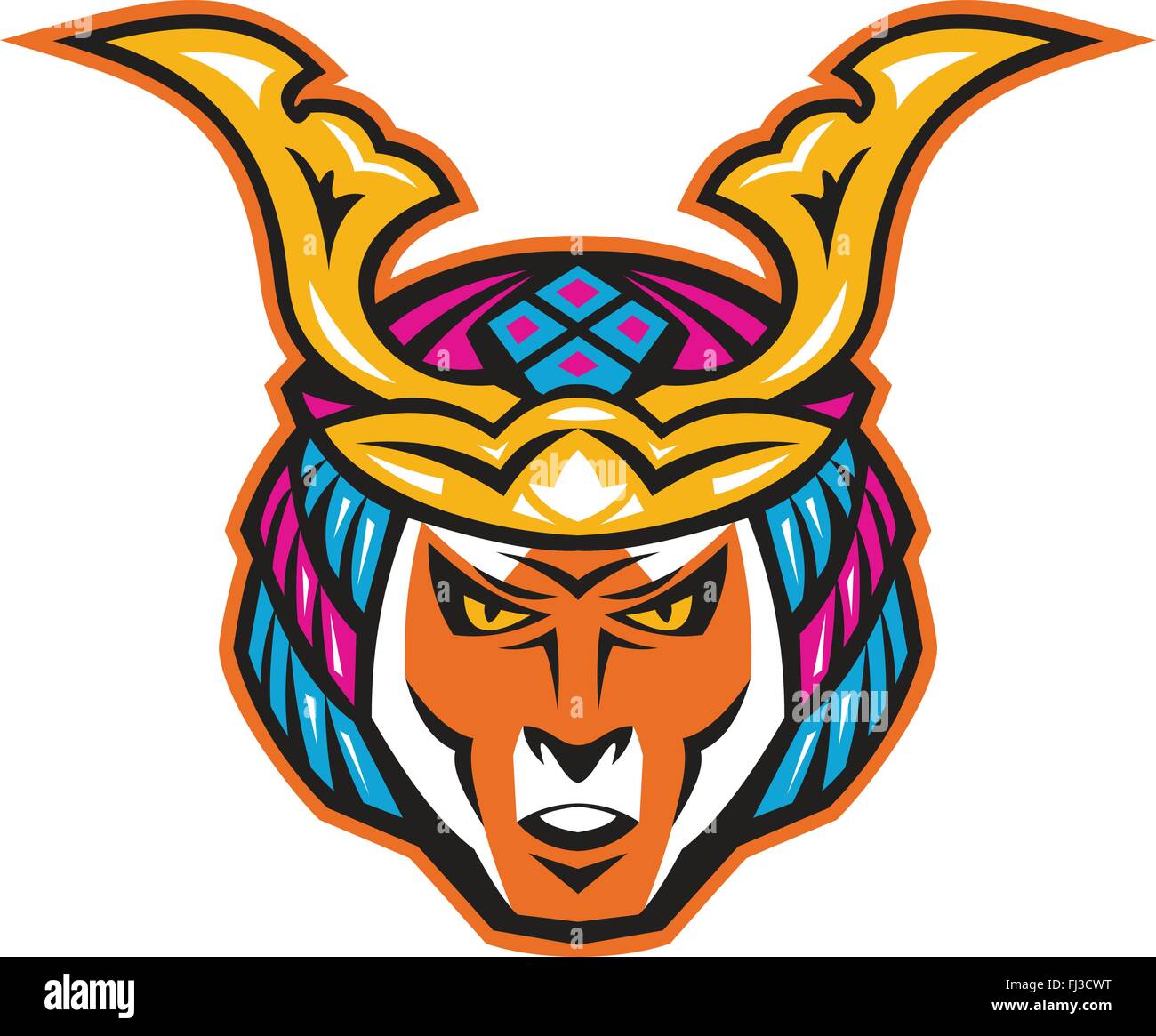 Illustration samurai warrior facing front Stock Vector Images - Alamy