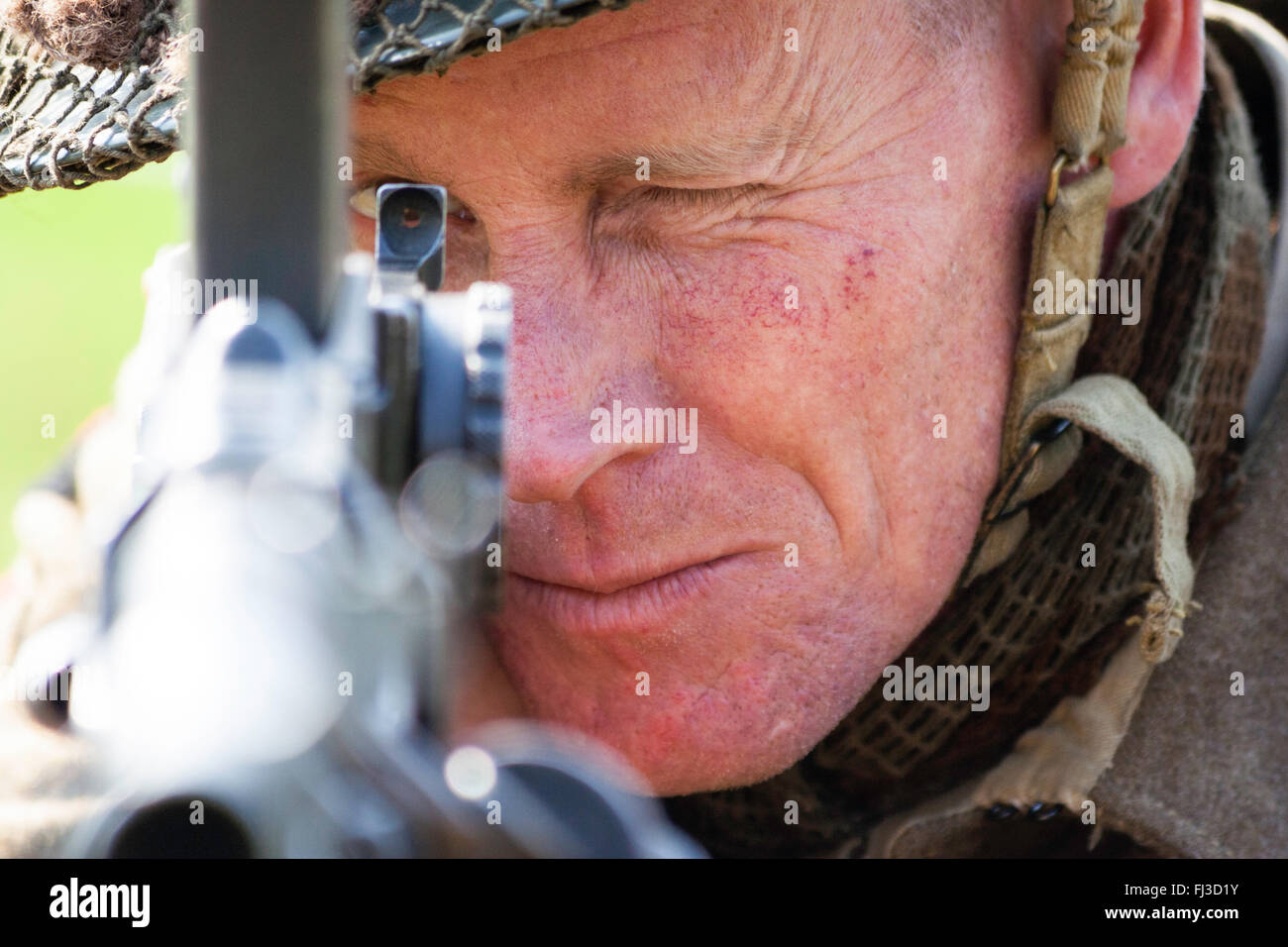 World war two re-enactment. British King's Shropshire Light Infantryman ...