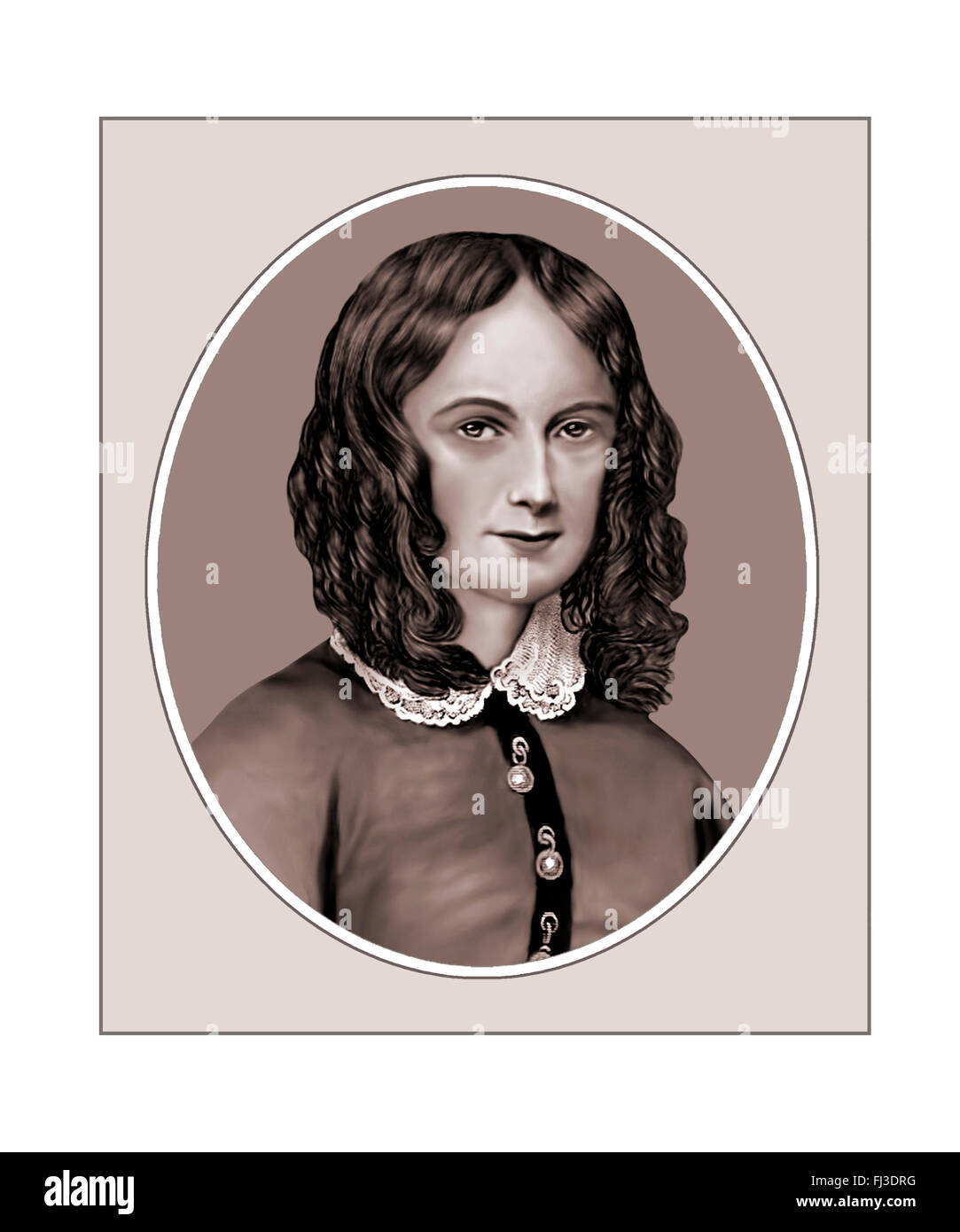 Elizabeth Barrett Browning, Poet, Portrait Stock Photo - Alamy