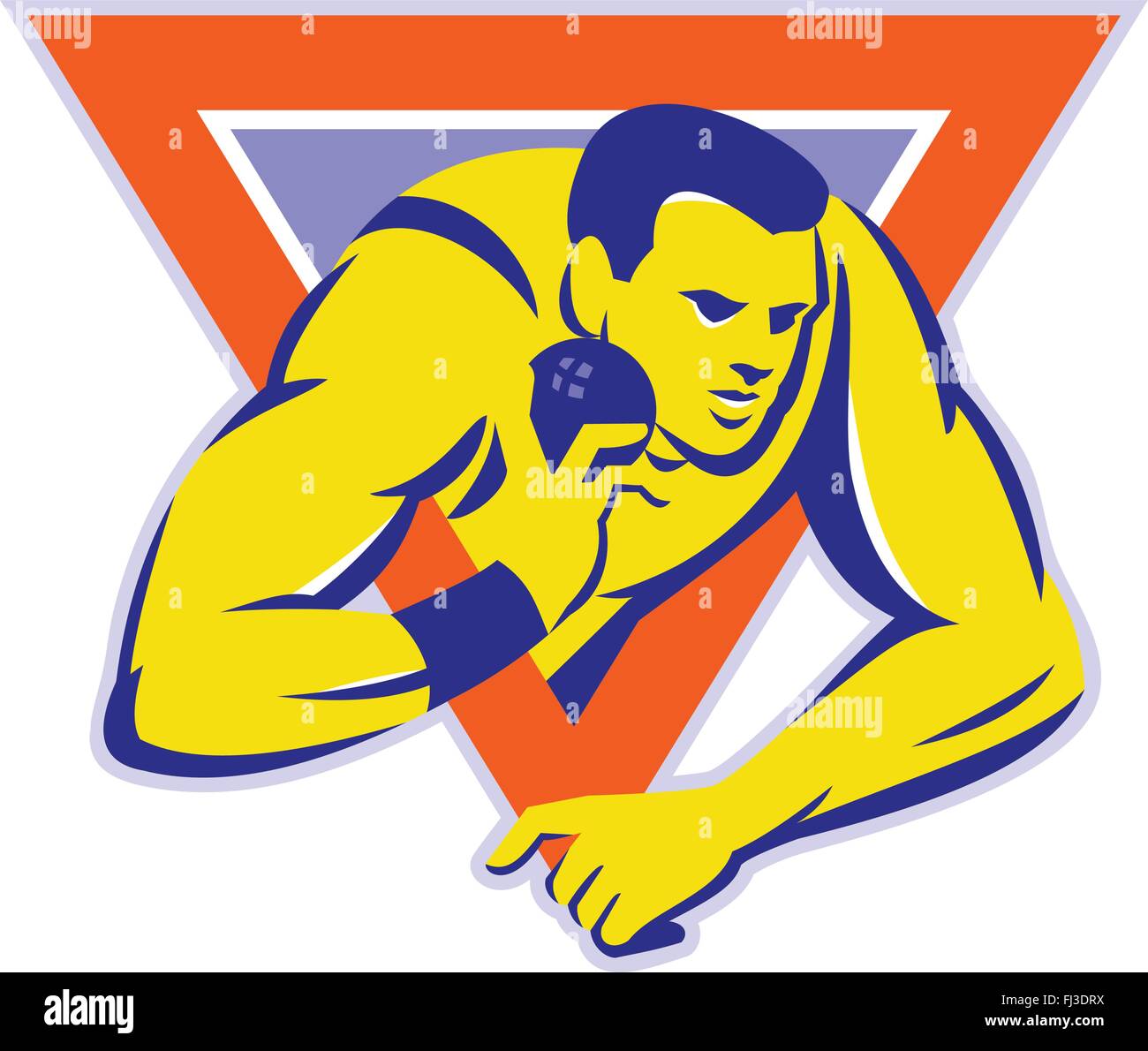 vector illustration of a shotput throw track and field athlete in ...