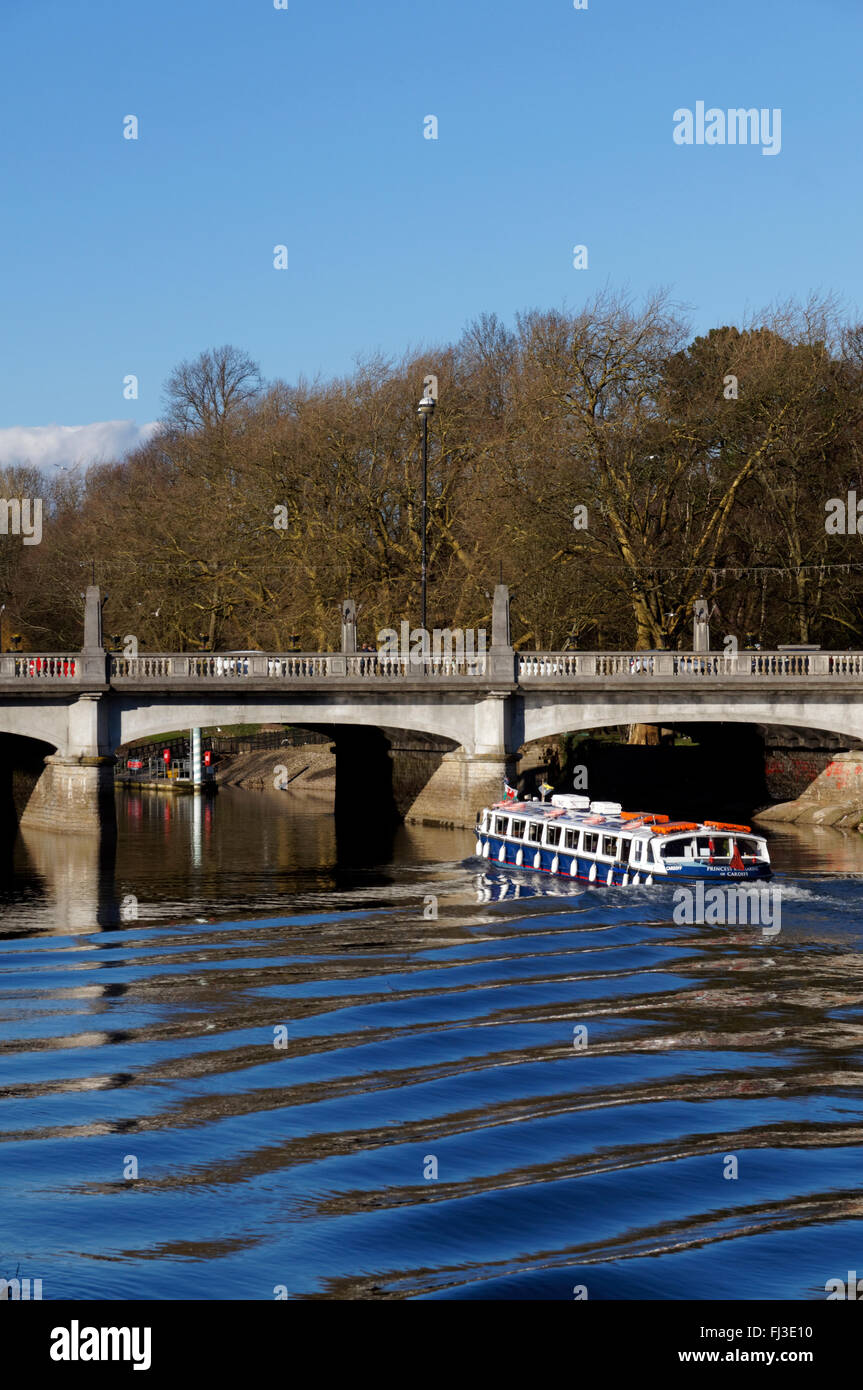 Canton Bridge, River Taff and Aqua Bus, Cardiff, Wales Stock Photo - Alamy