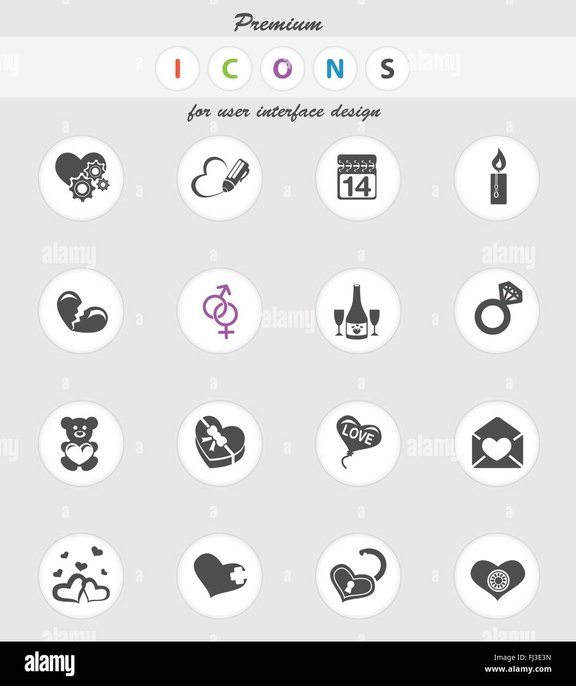 love messages icon set Stock Vector Image & Art - Alamy