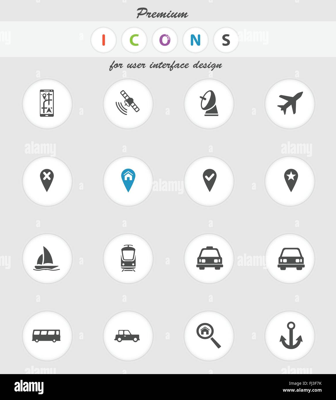 Navigation simply icons Stock Vector Image & Art - Alamy