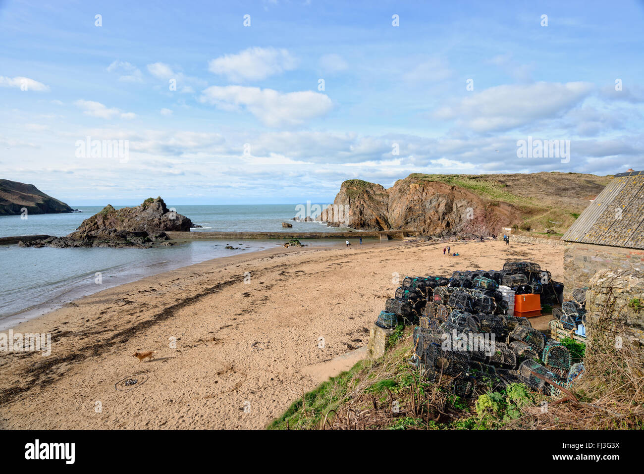 The beach at Hope Cove in the South Hams district on the Devon coast ...