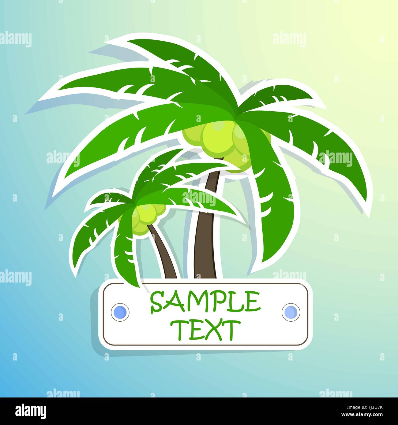 Realistic paper sticker palm. Isolated illustration icon Stock Vector ...