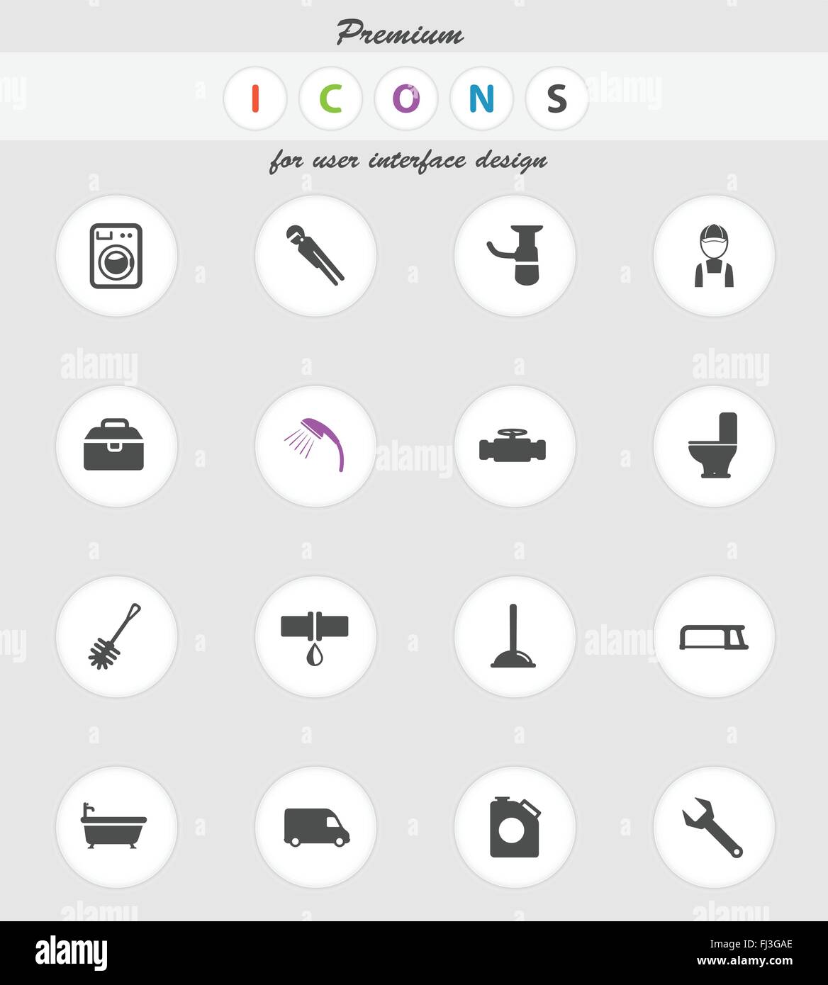 Plumbing service simply icons Stock Vector Image & Art - Alamy