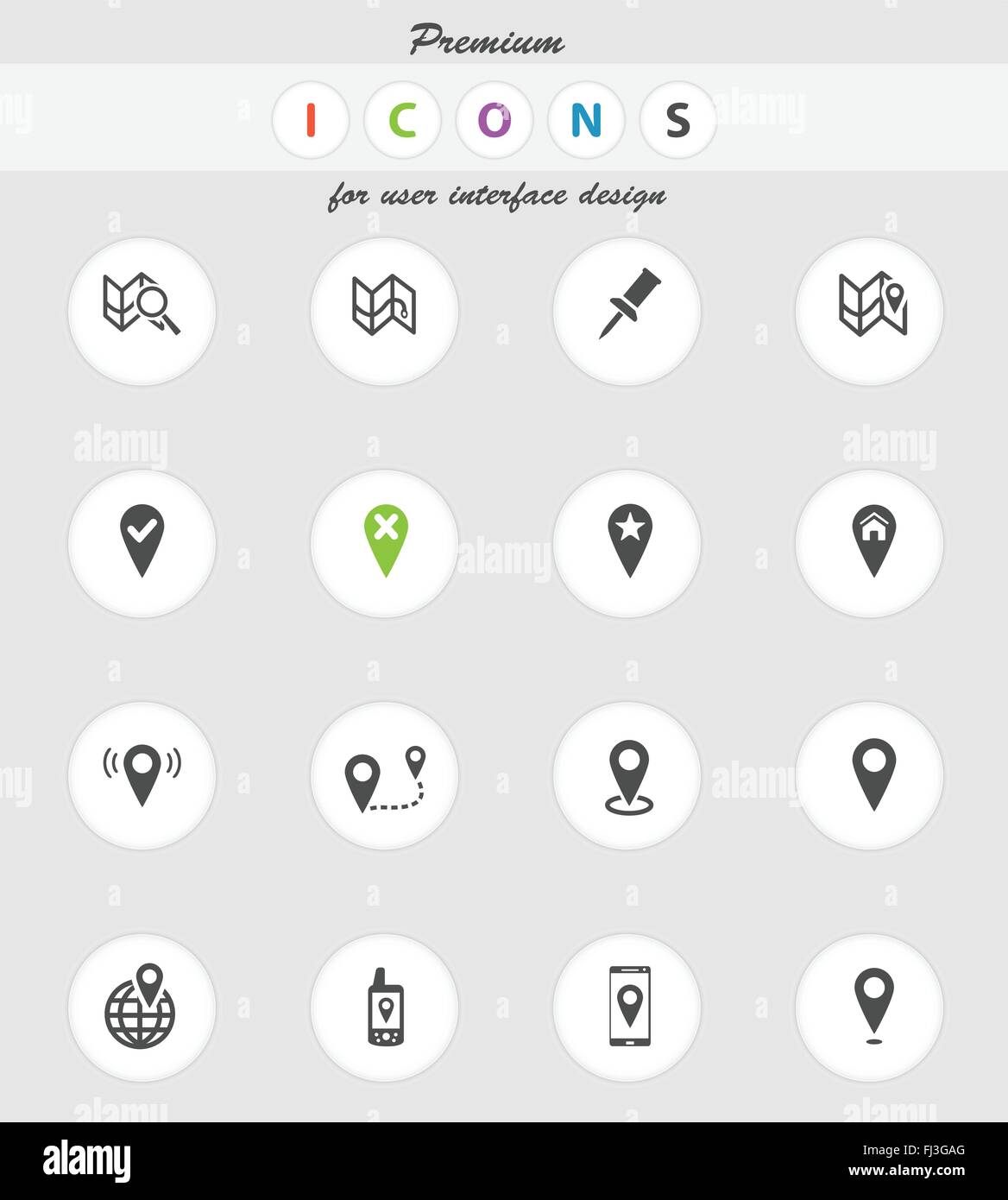 Pointer and maps simply icons Stock Vector Image & Art - Alamy