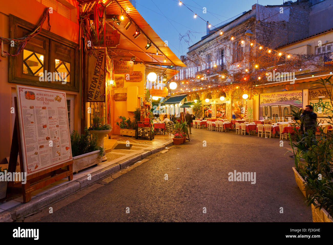 Restaurants and coffee shops in Psirri neighborhood near Heroes' square ...