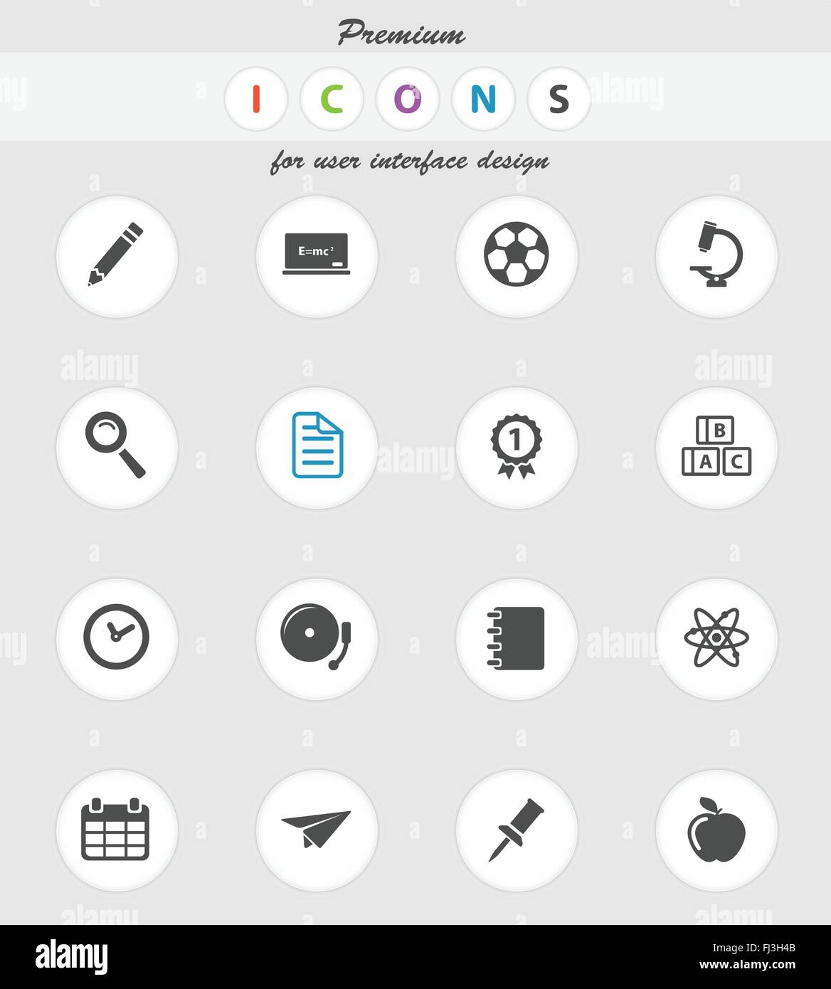 School simply icons Stock Vector Image & Art - Alamy