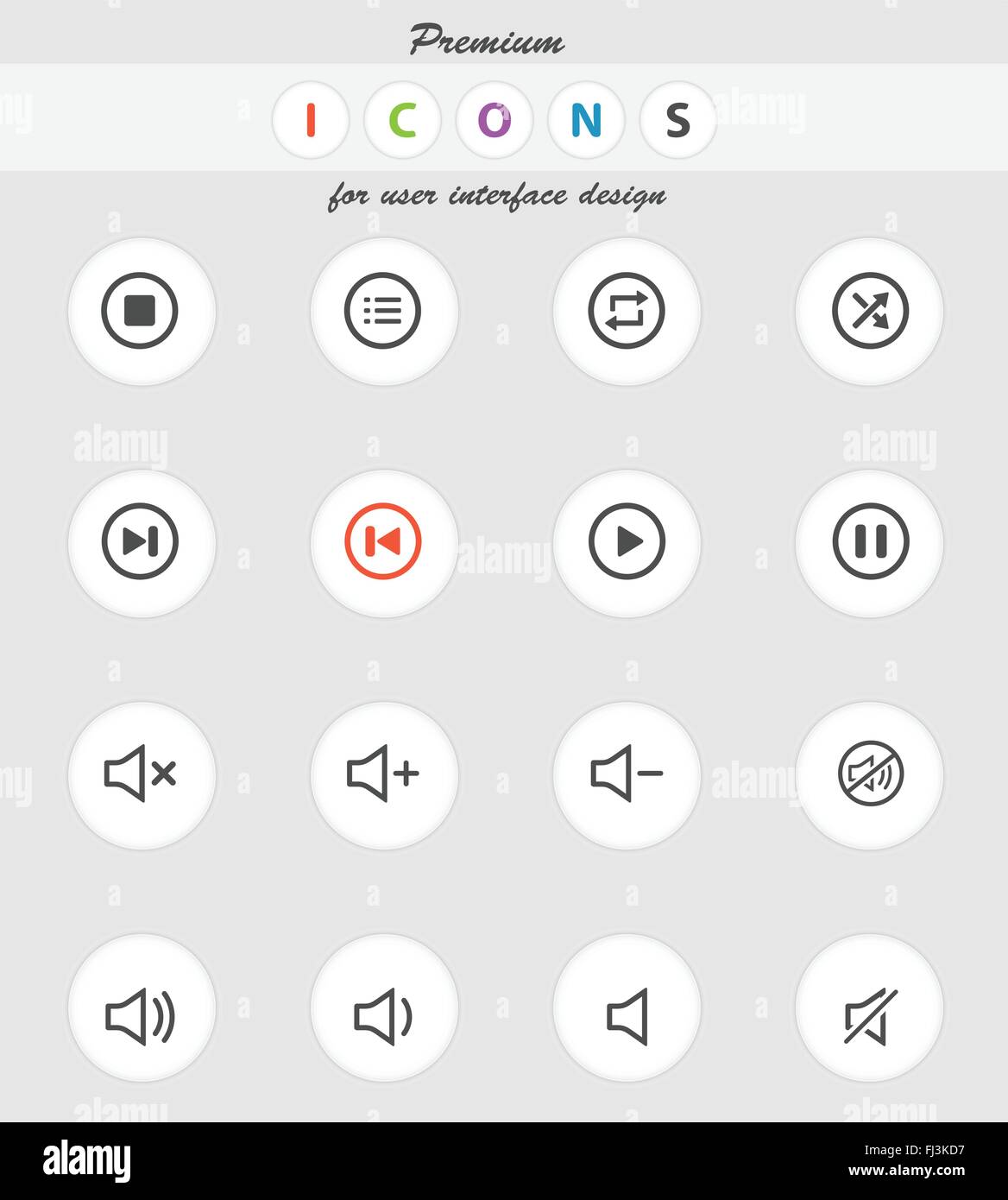 Media player icons Stock Vector Image & Art - Alamy