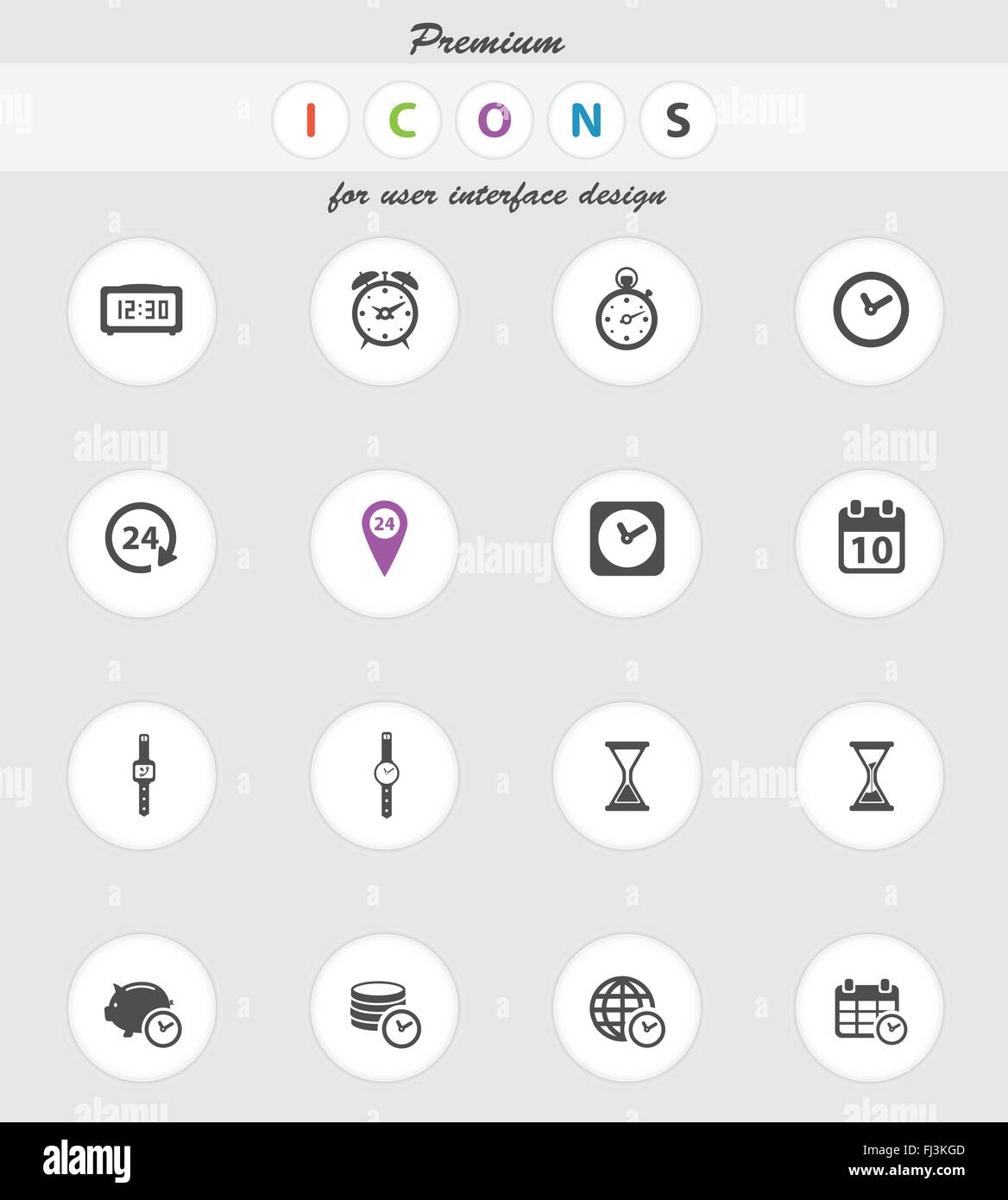 Time simply icons Stock Vector Image & Art - Alamy