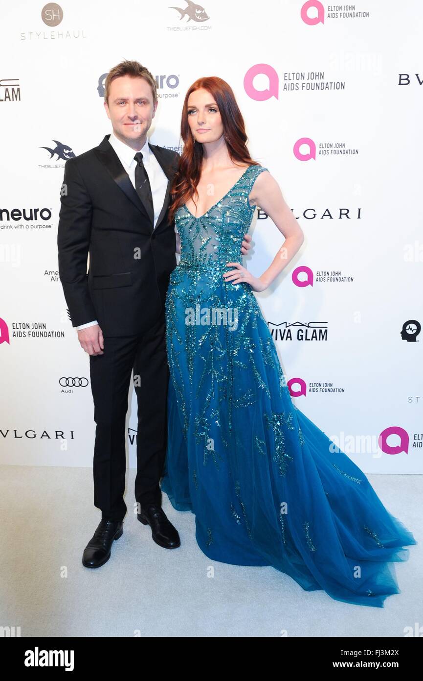 Los Angeles, CA, USA. 28th Feb, 2016. Chris Hardwick, Lydia Hearst at ...