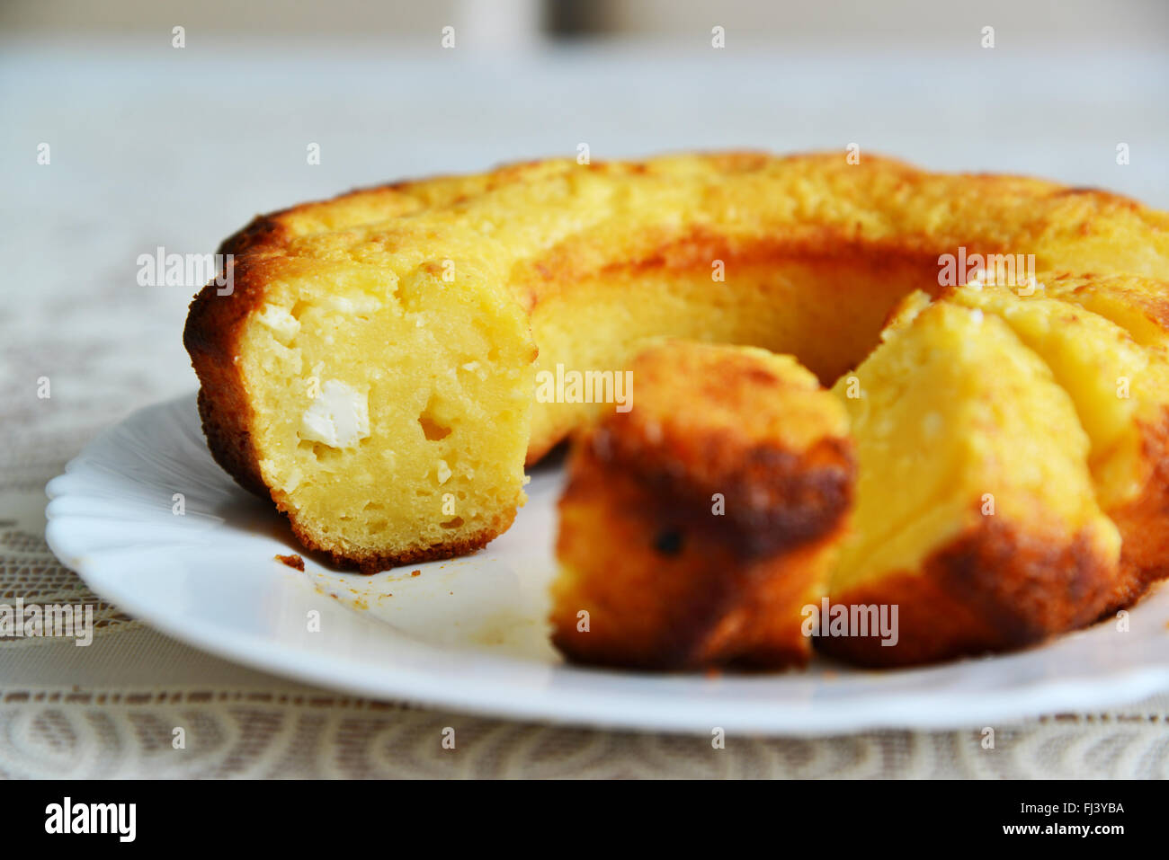 Curd casserole in form of cake Stock Photo - Alamy