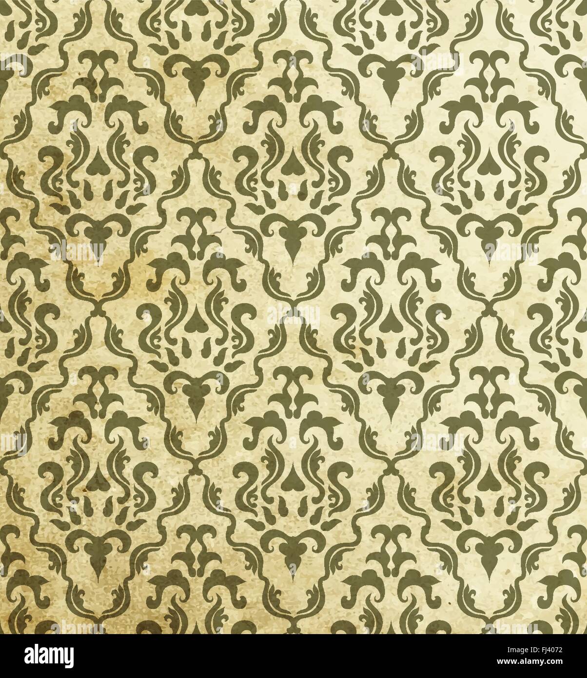 Vintage Seamless Floral Pattern Ornament With Clipping Mask Stock ...