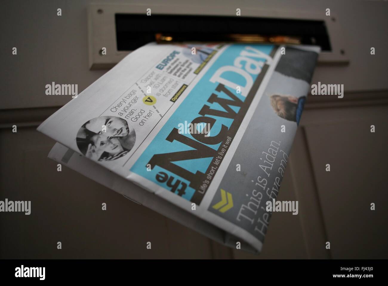 The first edition of The New Day British Tabloid Newspaper. Monday ...