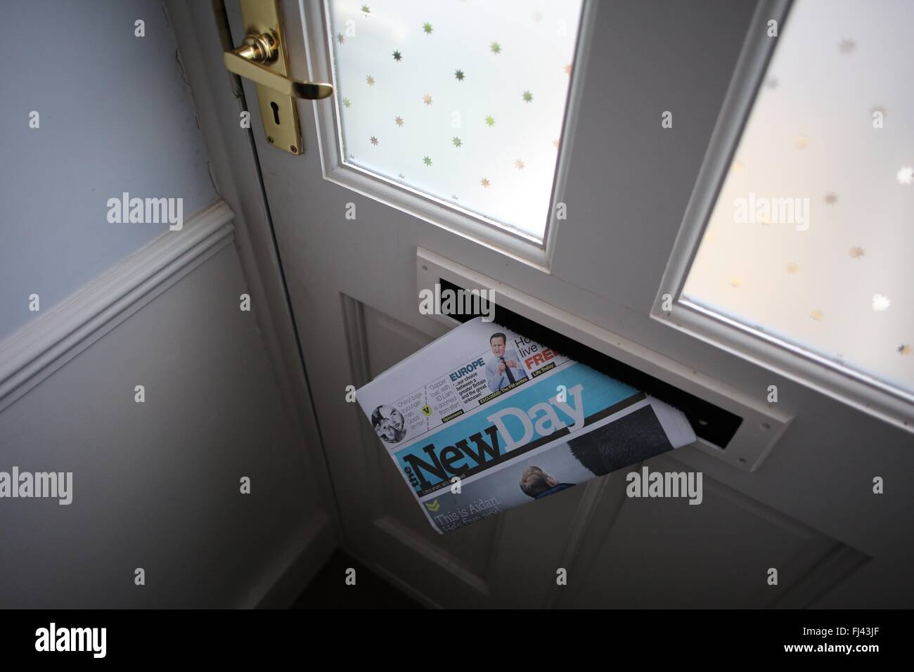 The first edition of The New Day British Tabloid Newspaper. Monday ...