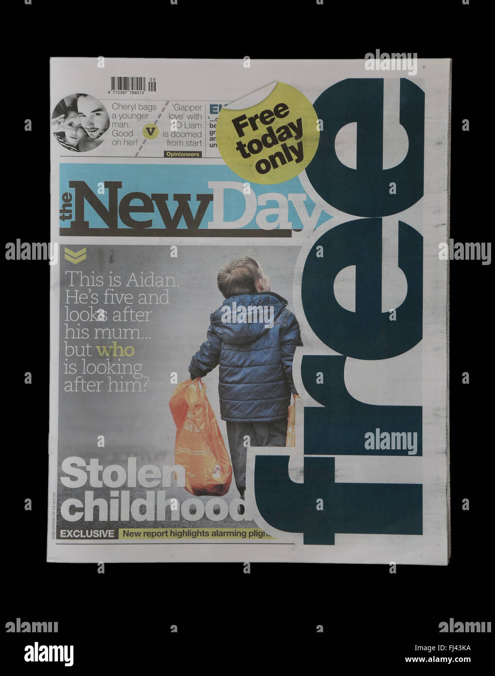 The first edition of The New Day British Tabloid Newspaper. Monday ...