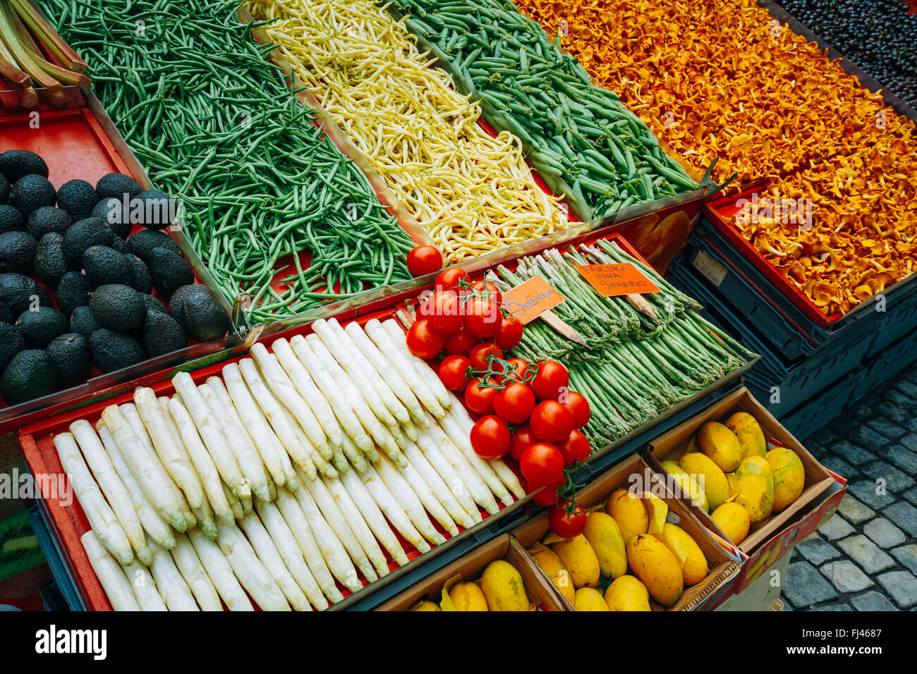 Trade vegetables in local food market Stock Photo - Alamy